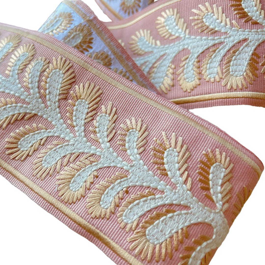 Luxury Embroidered 3-inch Trim | Perfect for Curtains, Cushions, and ...