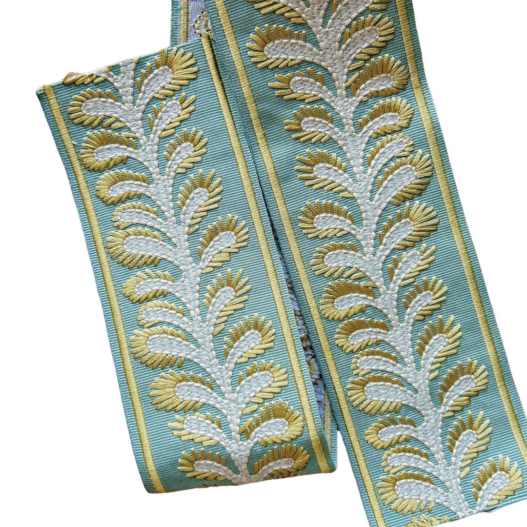 Luxury Embroidered 3-inch Trim | Perfect for Curtains, Cushions, and ...