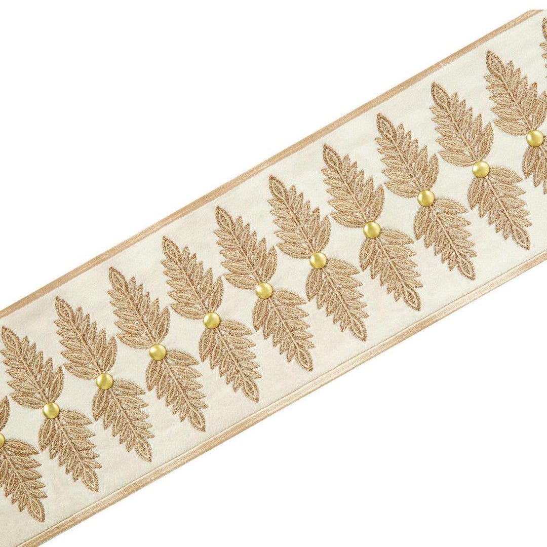 Embroidered 4-inch Velvet Decorative Trim for Drapery, Curtain Tapes ...