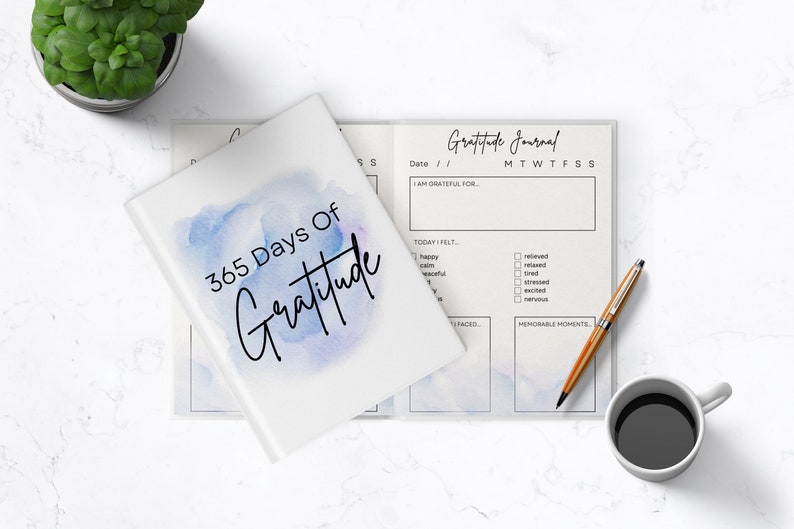 Printable Daily Gratitude Journal, 365 Days of Gratitude, Self ...