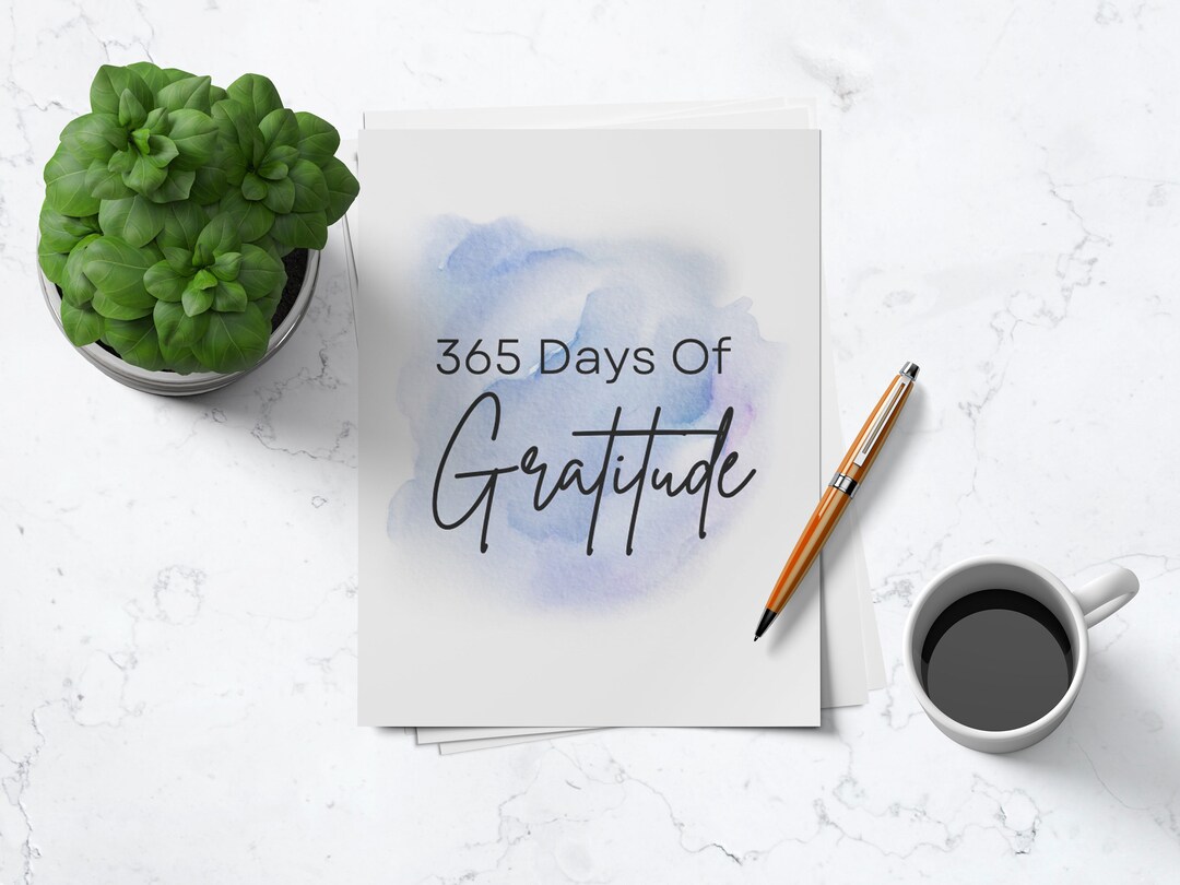 Printable Daily Gratitude Journal, 365 Days of Gratitude, Self ...