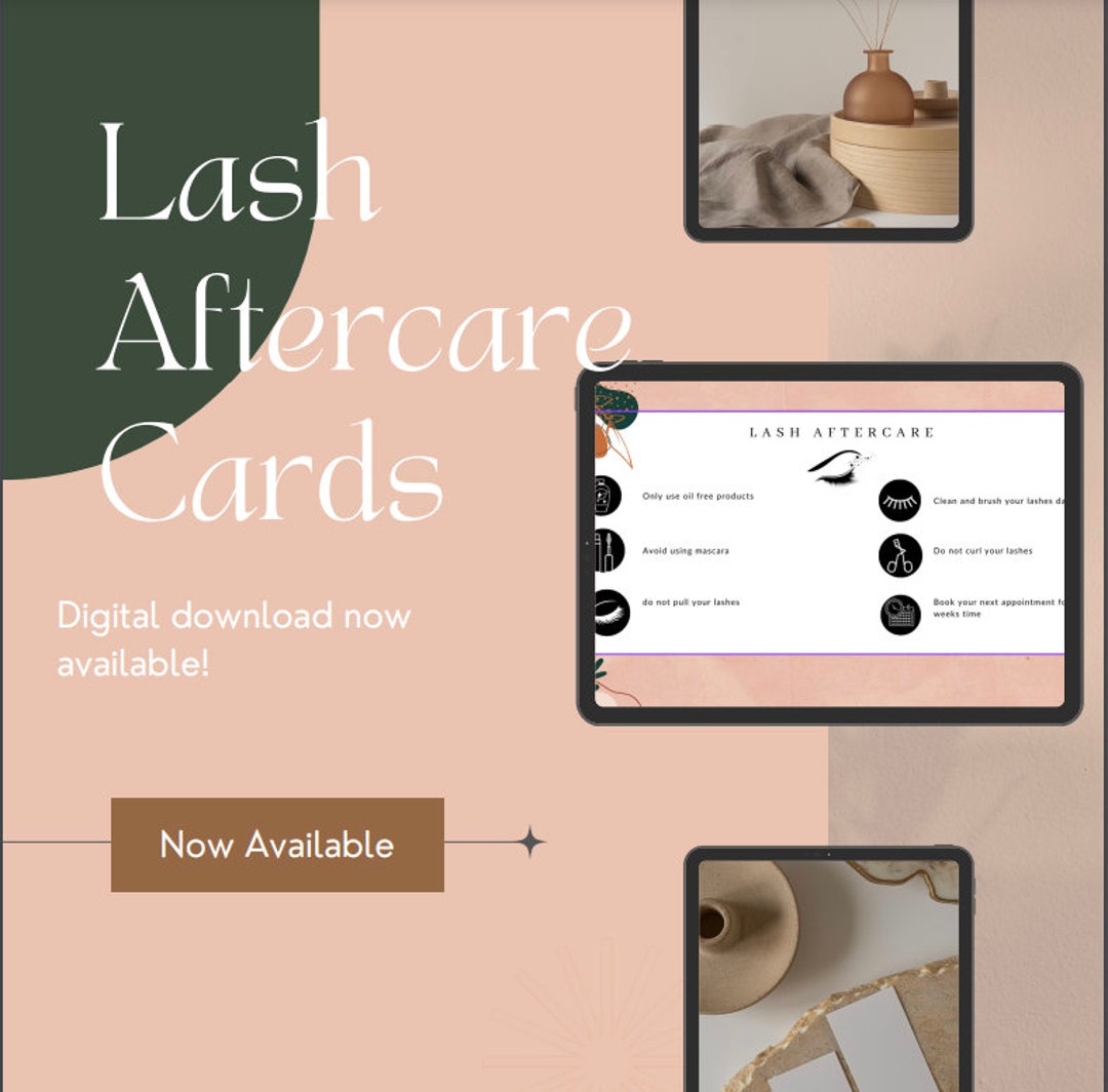 Eyelash Extension Aftercare Card Template: Printable Lash Care (canva ...