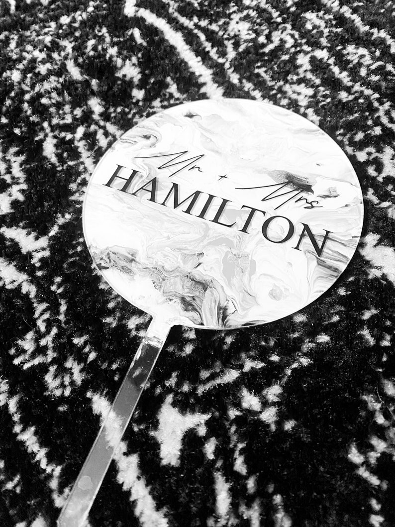 Acrylic Wedding Cake Topper, Marble Cake Topper, Custom Cake Topper ...