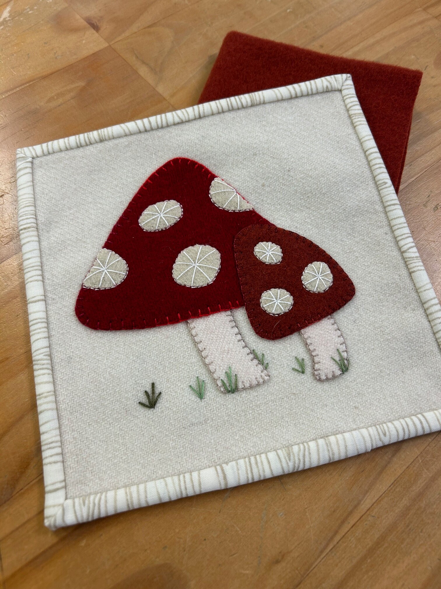 From the Understory - Toadstools Wool Applique Block Pattern Downloadable PDF - Etsy