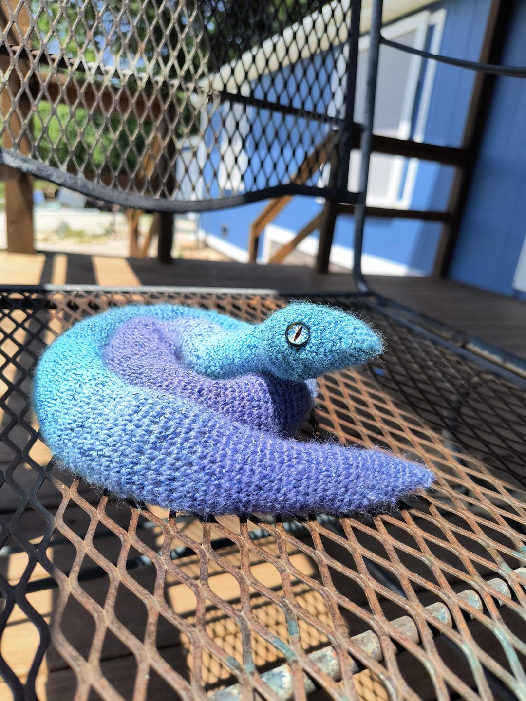 Snake Blue, Green Viper - Crochet, Soft, Stuffed, Color Gradient ...