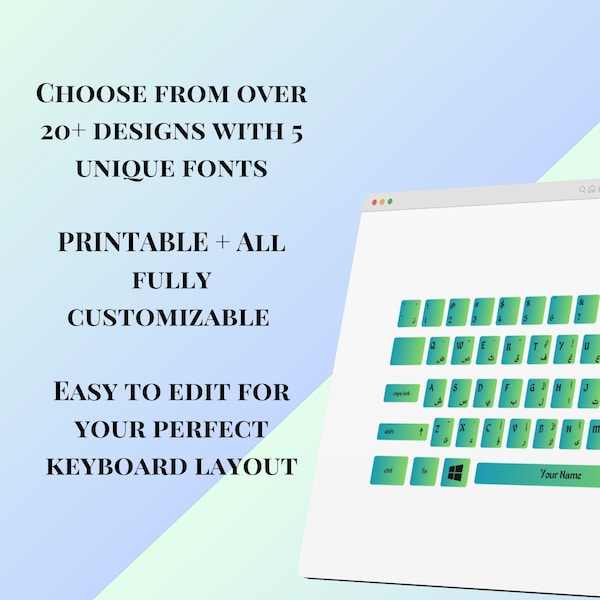 Keyboard Arabic Stickers - Etsy