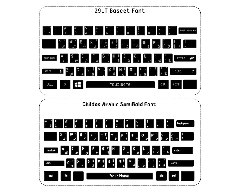 Printable Keyboard Stickers | Alphabet & Arabic Letters | Custom ...