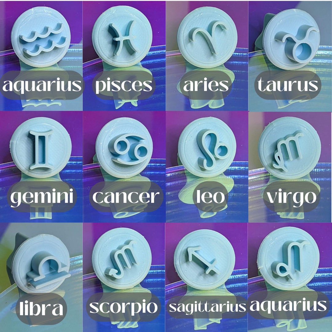 Zodiac Star Sign Clay Stamps | Polymer Clay Cutter | Astrology Stamps ...