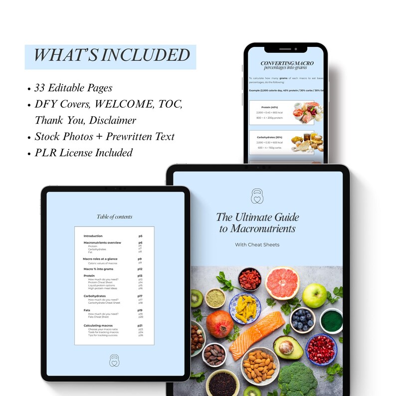 Macro Guide Canva Template, Nutrition Coaching (PLR Digital Download) - Etsy