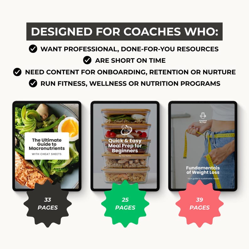 Nutrition Coach Toolkit, Macro Guide, Meal Prep Guide & Weight Loss ...