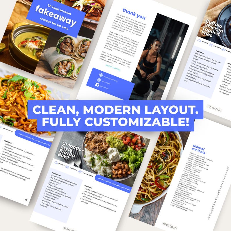 High-protein Fakeaway Recipe Ebook, Canva Template (PLR) - Etsy UK