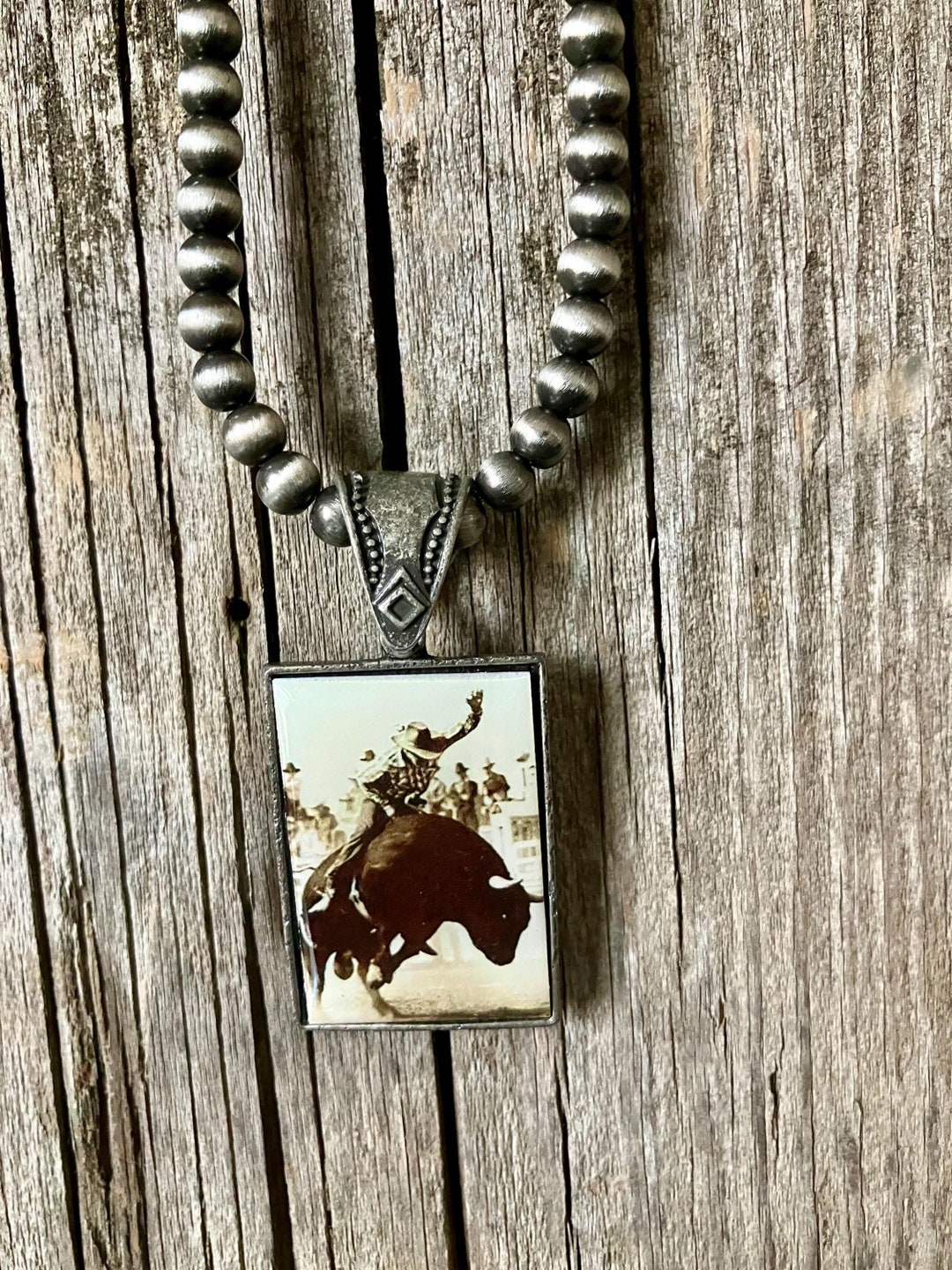 Bullrider Pendant Necklace | Cowgirl Necklace | Western Necklace ...