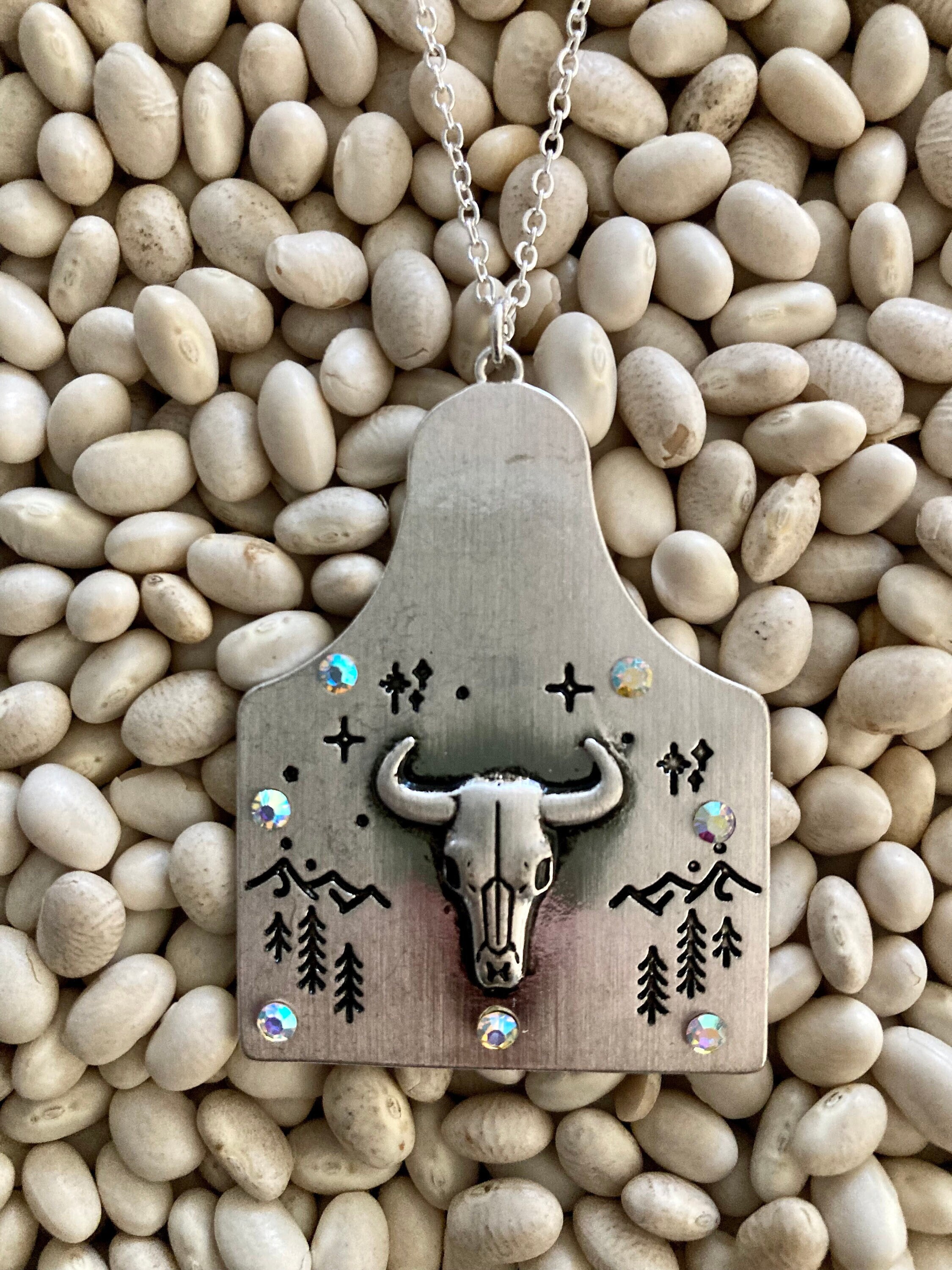 Cattle Tag Necklace Longhorn Western Necklace - Etsy