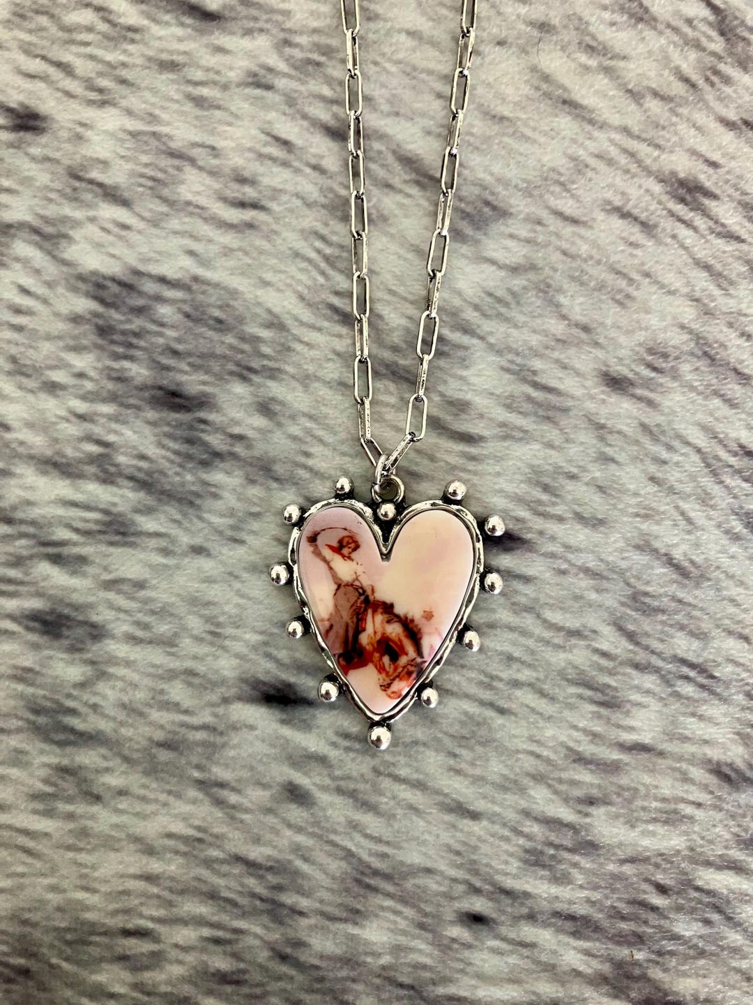 Western Heart Pendant Necklace | Cowgirl Silver Chain Necklace | Ranch ...