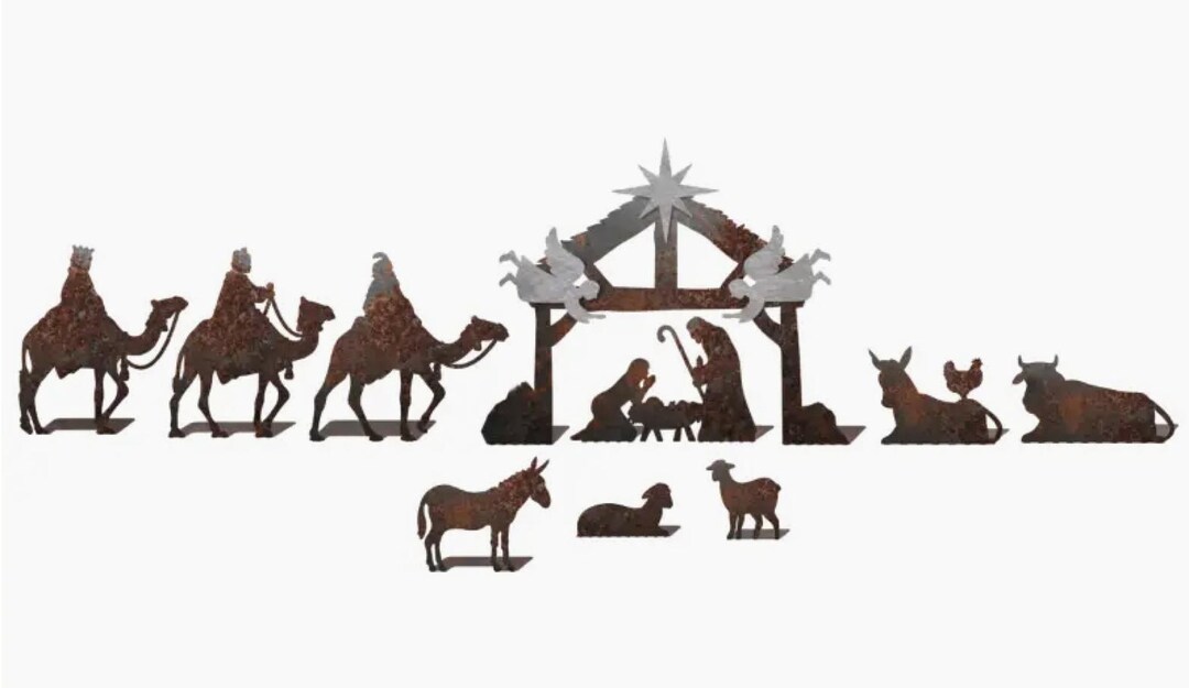 Cut Metal Cowboy Nativity | Cut Metal Nativity Scene - Etsy