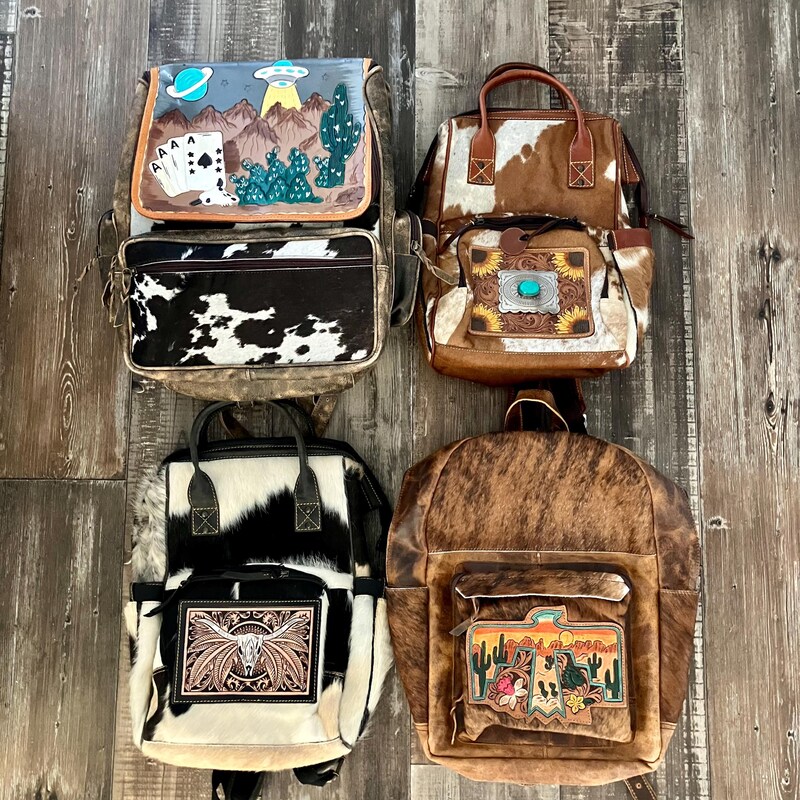 Cowhide Backpack - Etsy