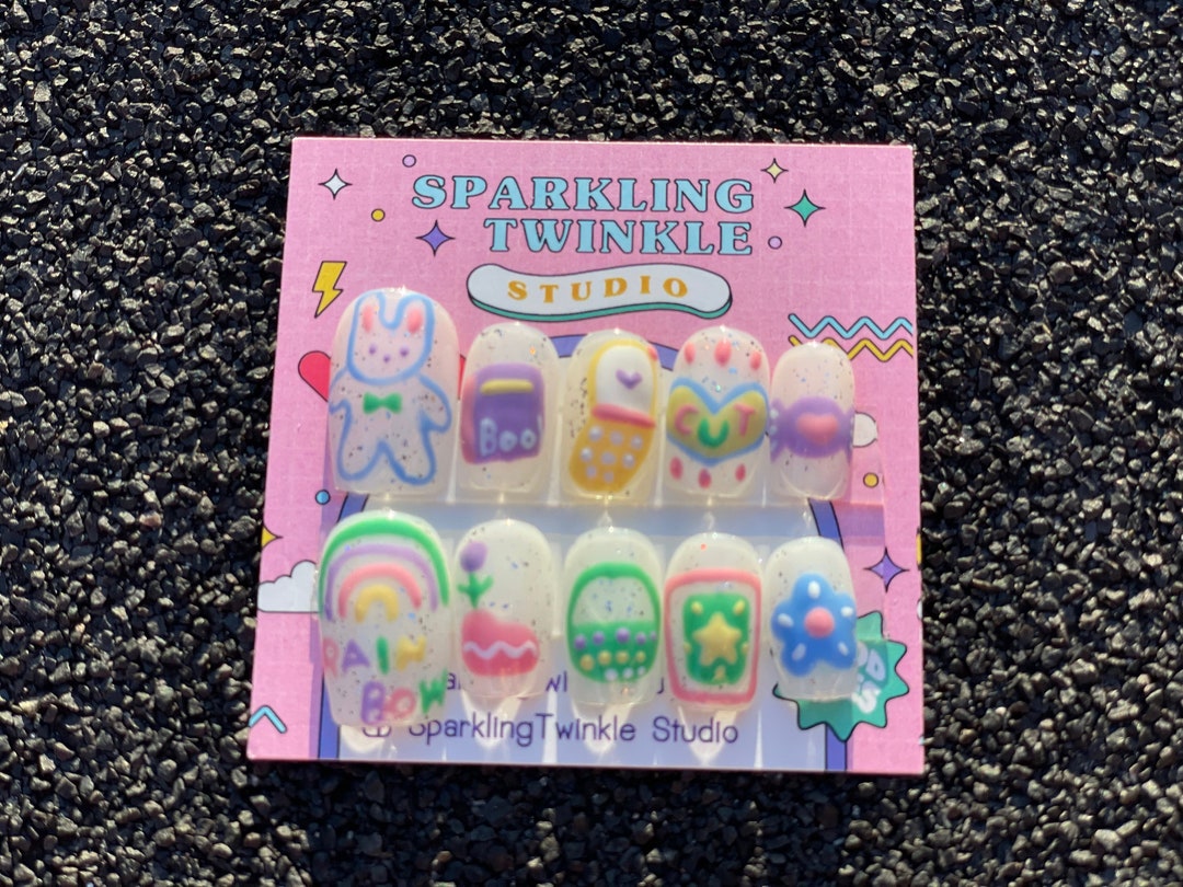 Sparkling Twinkle Studio Handmade Press on Nails - Etsy
