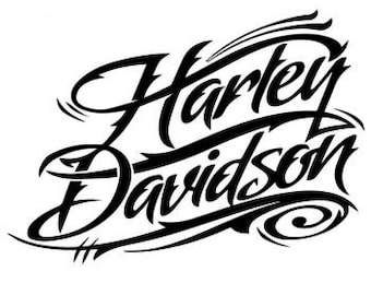 Harley Davidson Script Decal - Etsy