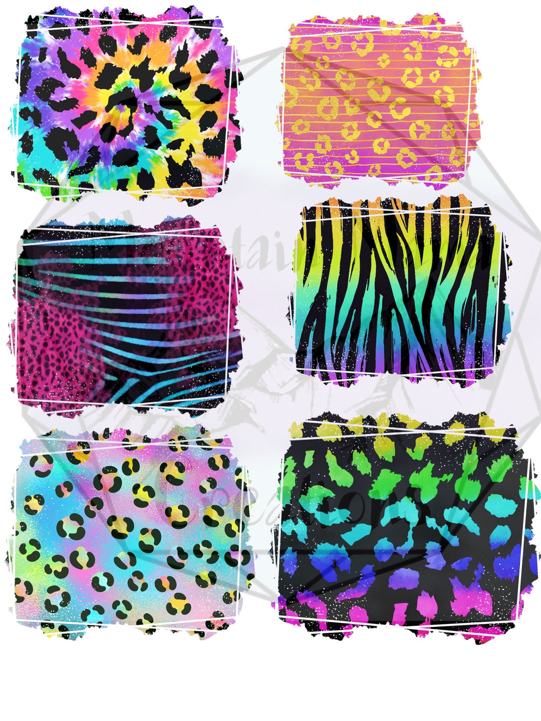Colorful Animal Background Svg Png - Etsy