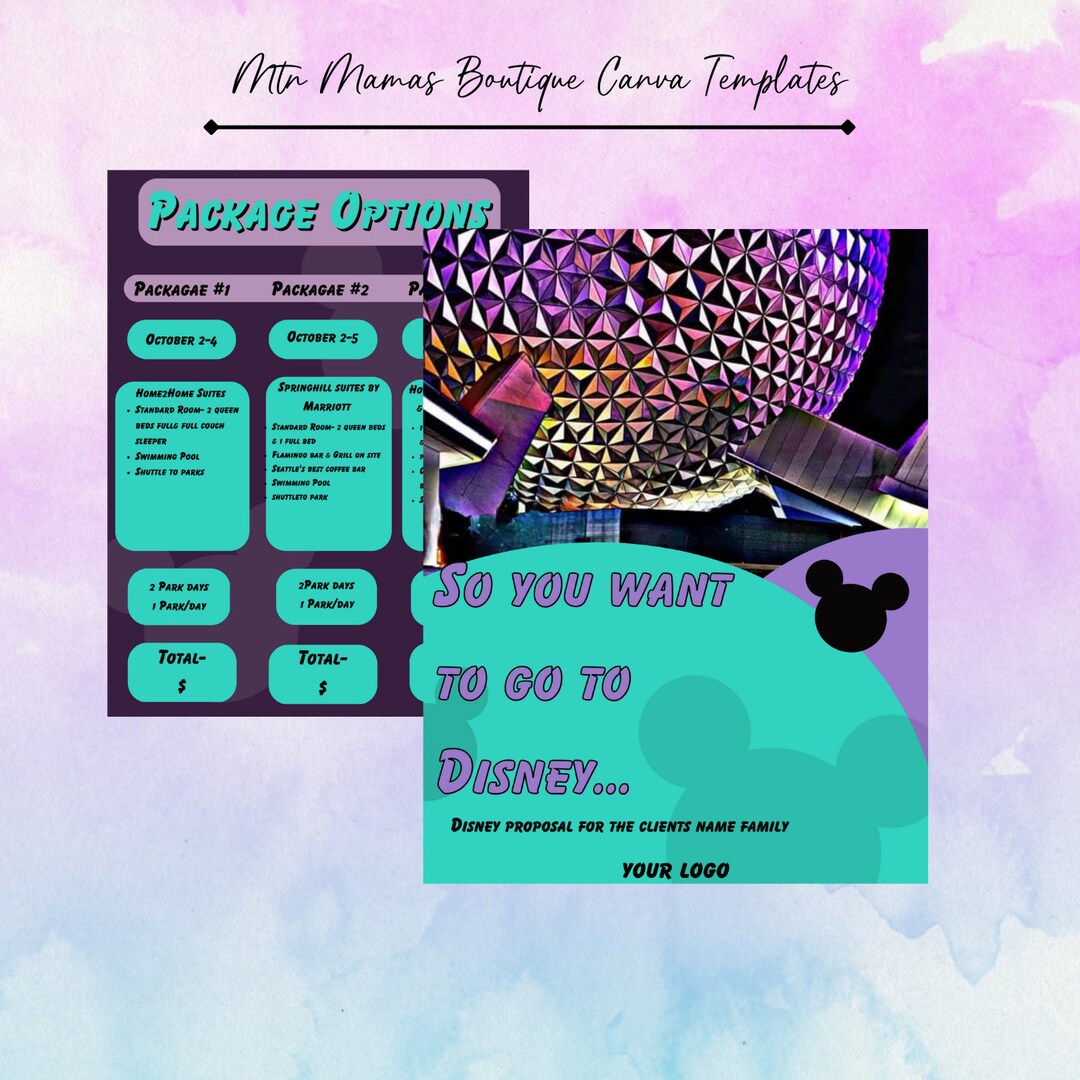 Planner Canva Template Travel Agent Business Proposal Etsy
