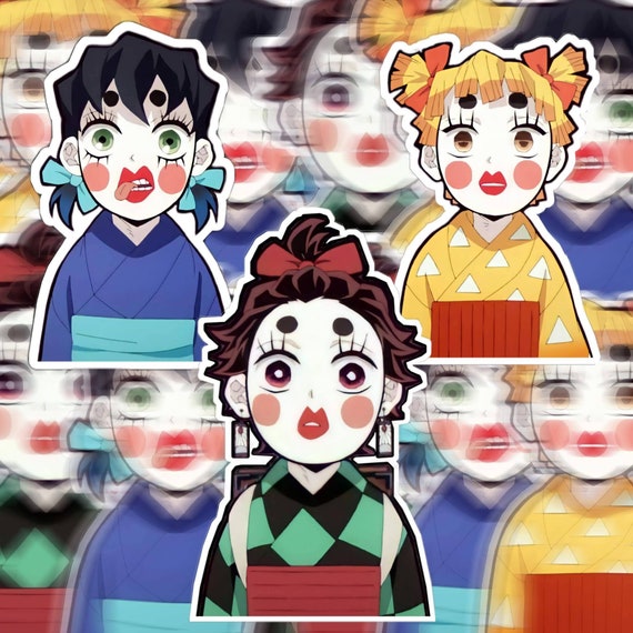 KNY Anime Stickers Geisha Trio Glossy Waterproof Vinyl - Etsy