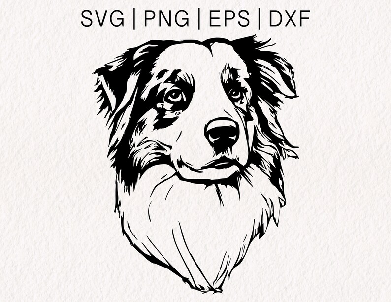 Australian Shepherd SVG Aussie SVG Dog Face Vector - Etsy UK