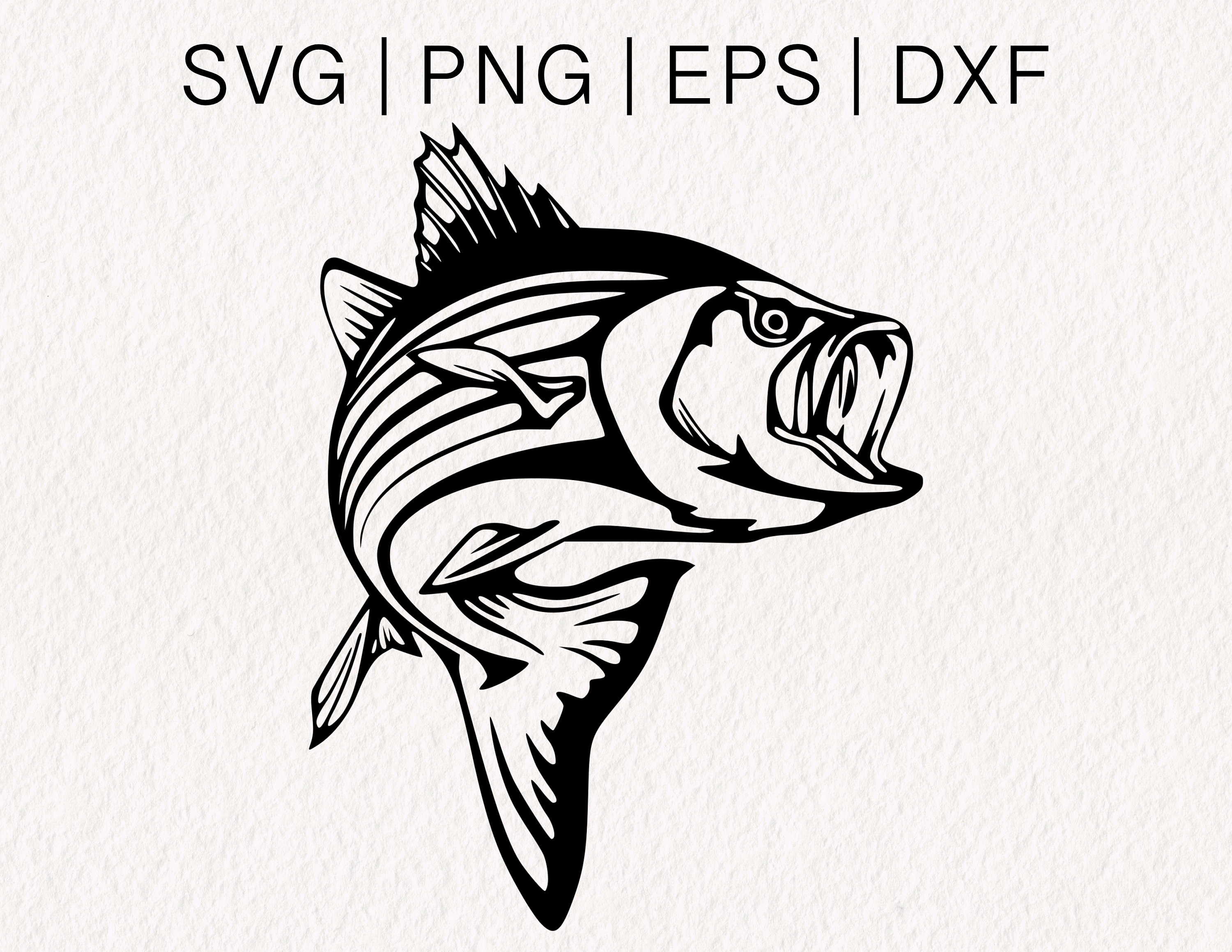 Striped Bass SVG Bass Vector File Large Mouth Bass Gone Fishing Svg - Etsy