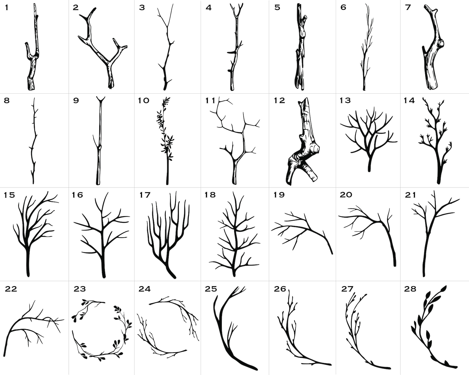 Twig SVG Bundle Floral Swag SVG Branch Leaves Svg Png Eps Dxf Tree ...