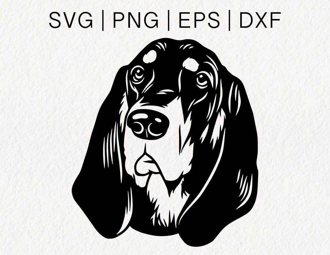 Coonhound SVG Coonhound Clip Art Dog Face Svg Lab Svg Black Tan ...