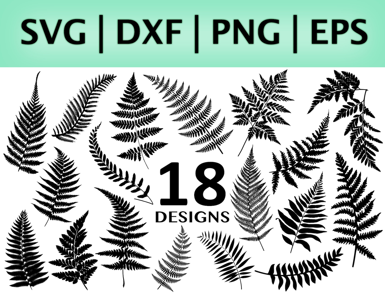 Fern SVG Bundle Silhouette Cut Files Cricut | Tropical Leaves SVG ...