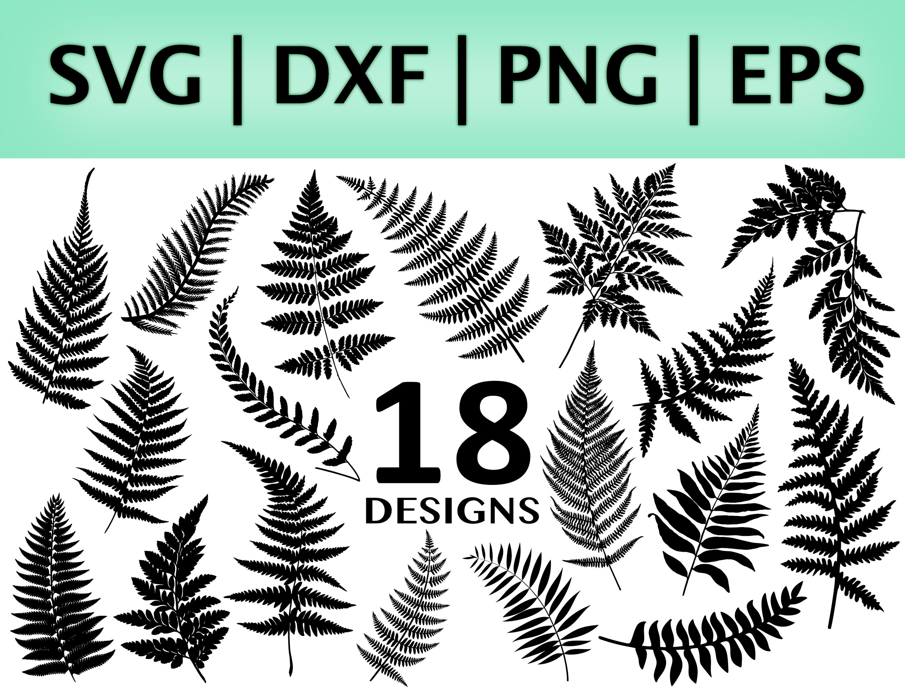 Fern SVG Bundle Silhouette Cut Files Cricut Tropical Leaves | Etsy New ...