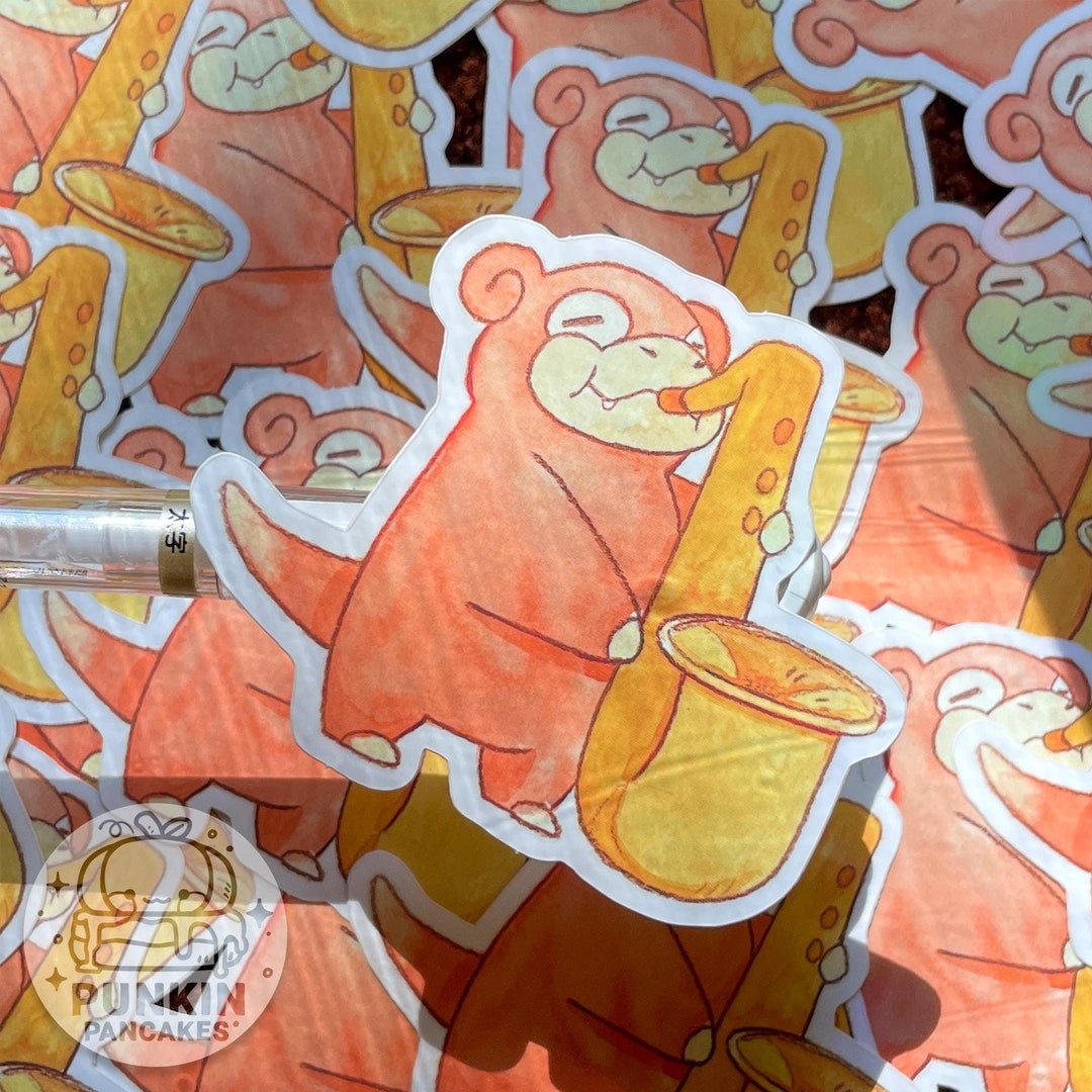Slowpoke Saxophone Player Sticker | Cute Pokemon Sticker | Laptop ...