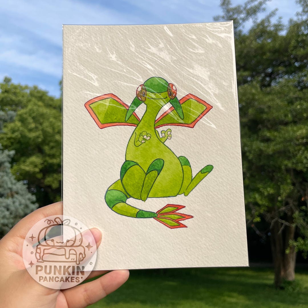 Flygon Original Watercolor Pokemon Fan Art, Watercolor Painting, One of ...