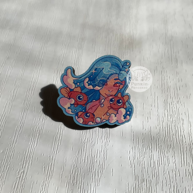 Wave Girl Pin Wooden Pin, Cute Pin, Ocean Pin, Colorful - Etsy