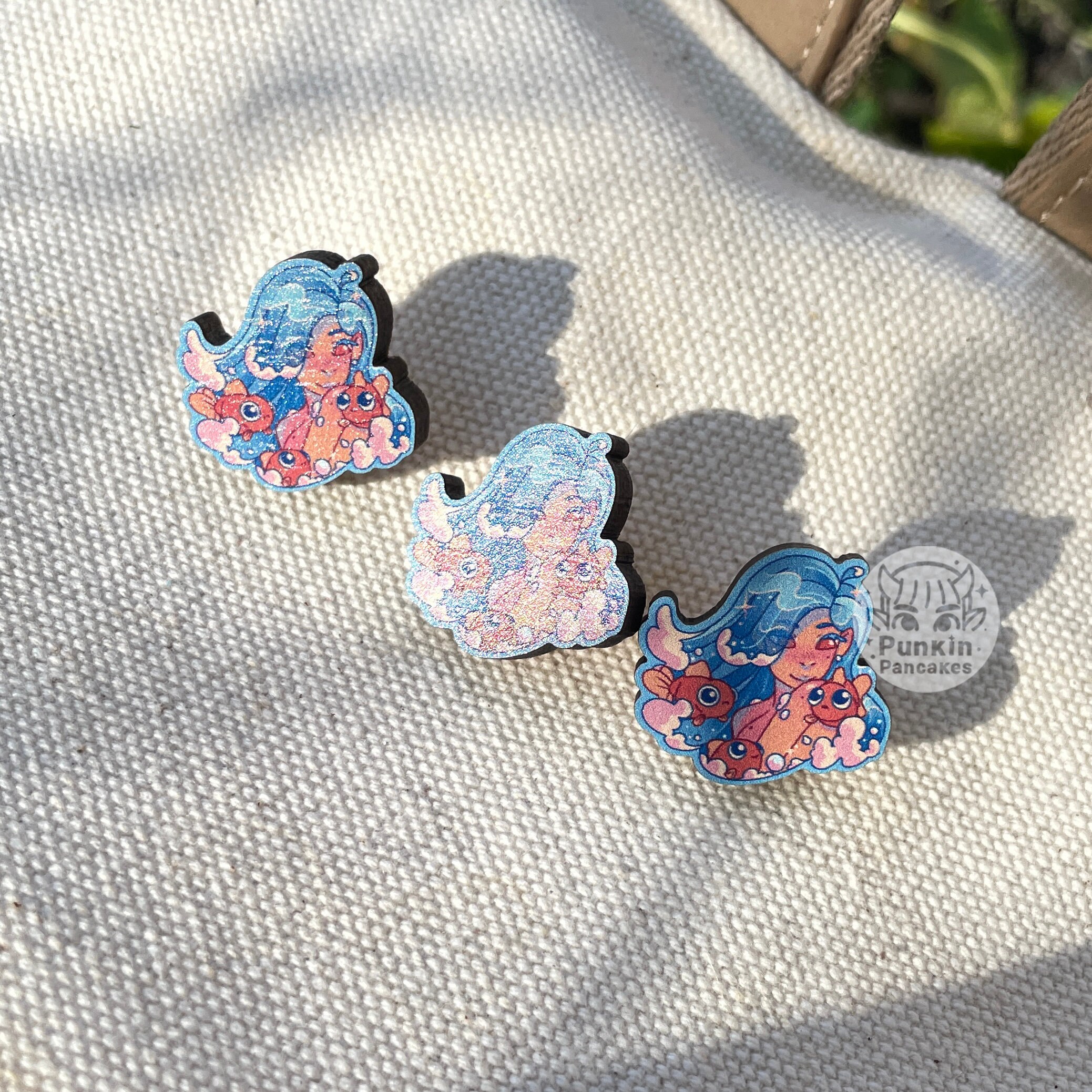 Wave Girl Pin Wooden Pin, Cute Pin, Ocean Pin, Colorful - Etsy