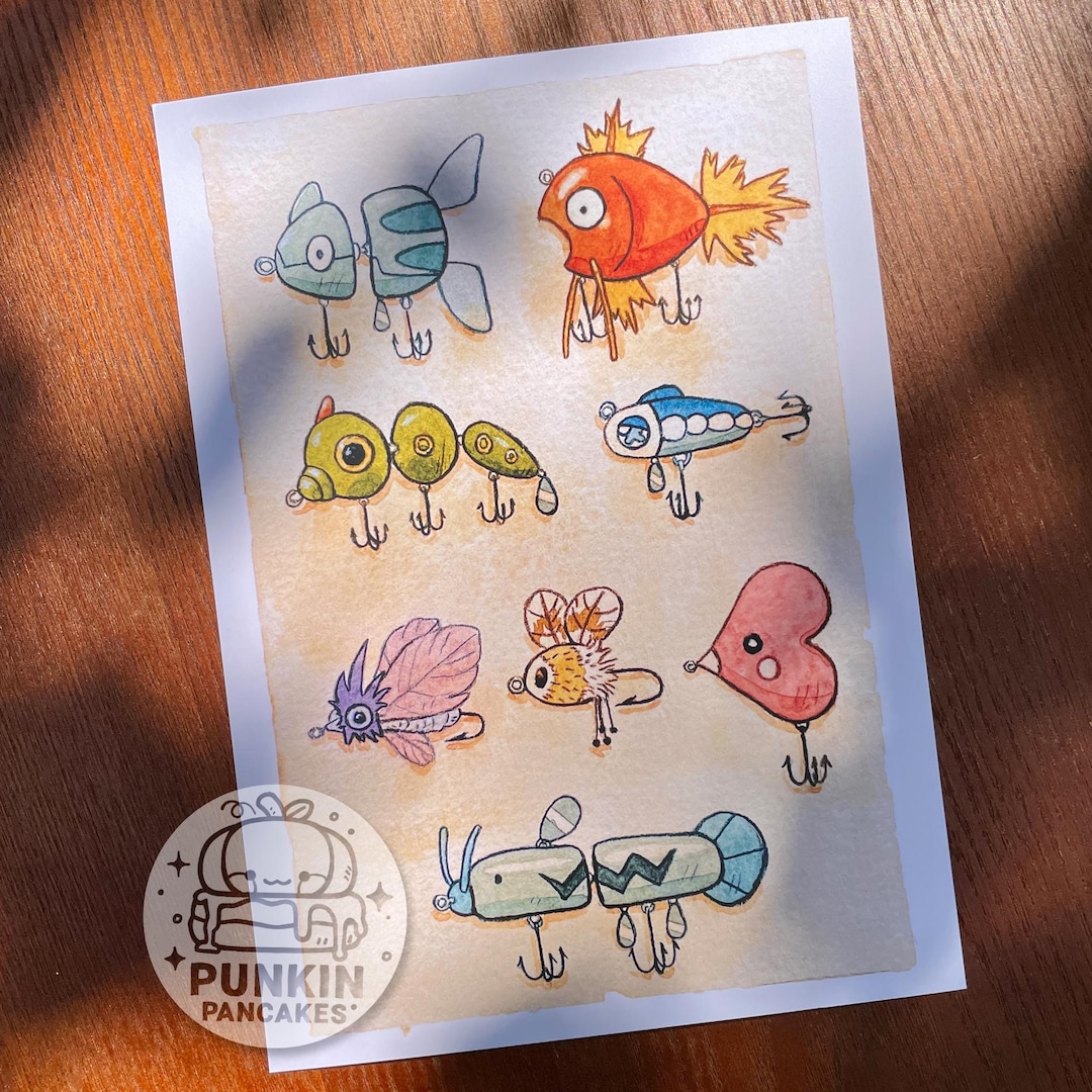 BIG Pokemon Fishing Lure Print 10 X 7 - Etsy