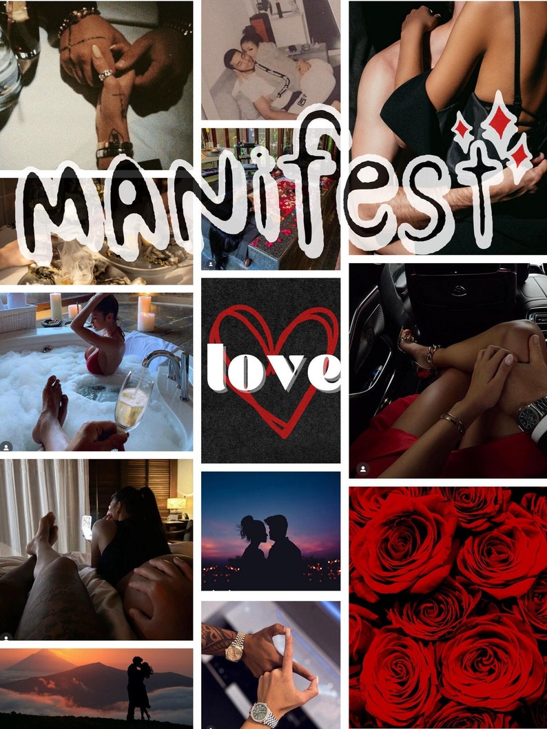 Love Vision Board Affirmations Manifesting Single Dating Relationship ...