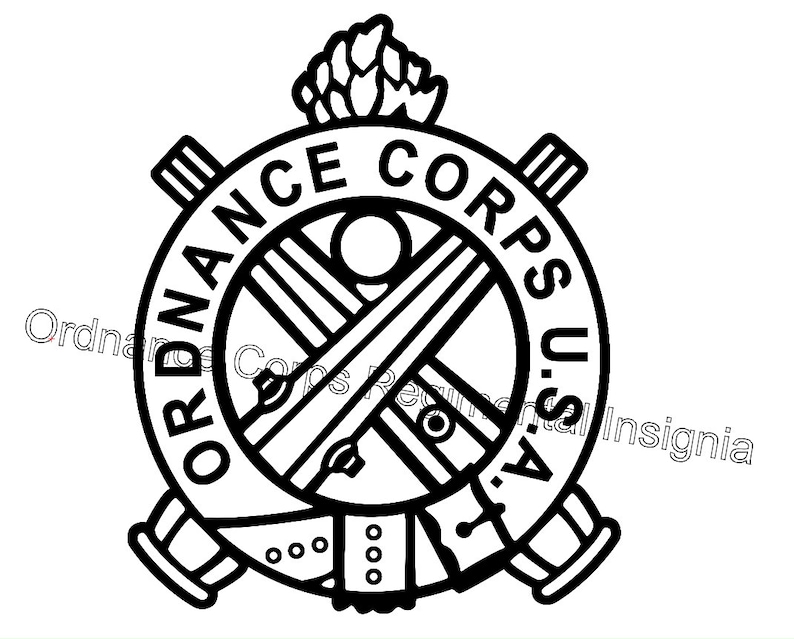 Ordnance Corps Regimental Insignia Digitial Download in DXF, PDF, and ...