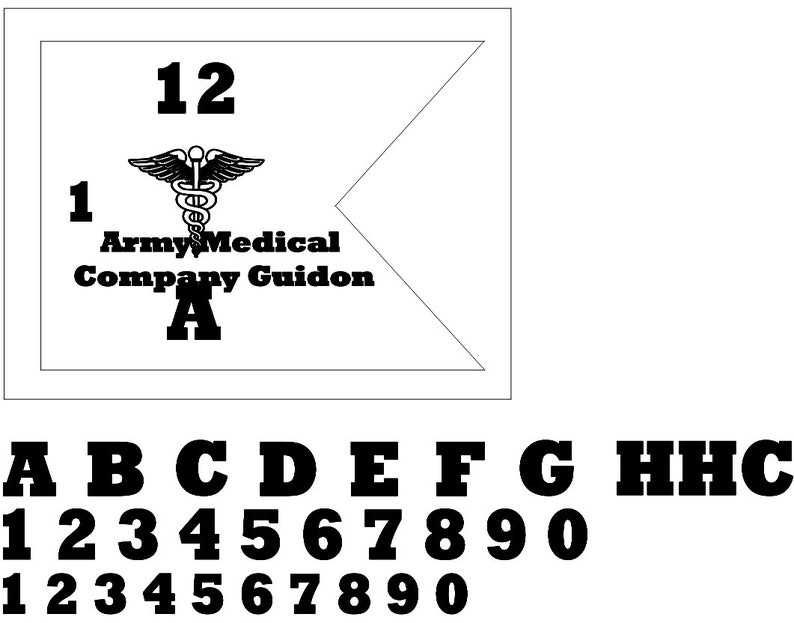 Medical Company Guidon Army Digital Download in DXF and SVG - Etsy
