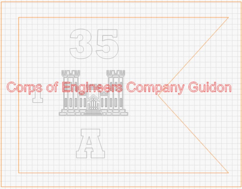 Corps of Engineers Company Guidon Army Digital Download in DXF and SVG ...