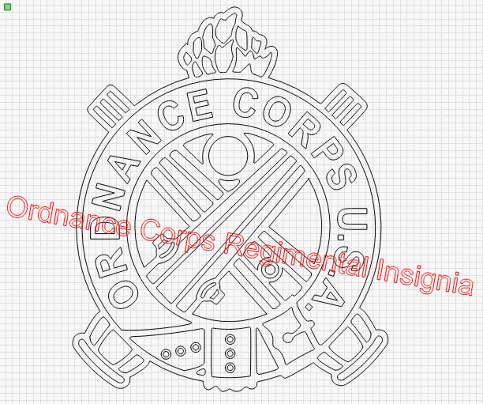 Ordnance Corps Regimental Insignia Digitial Download in DXF, PDF, and ...
