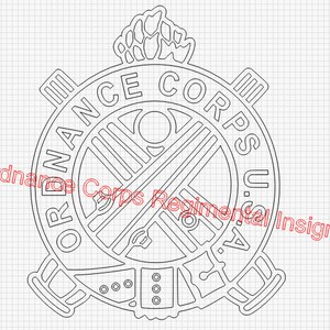 Ordnance Corps Regimental Insignia Digitial Download in DXF, PDF, and ...