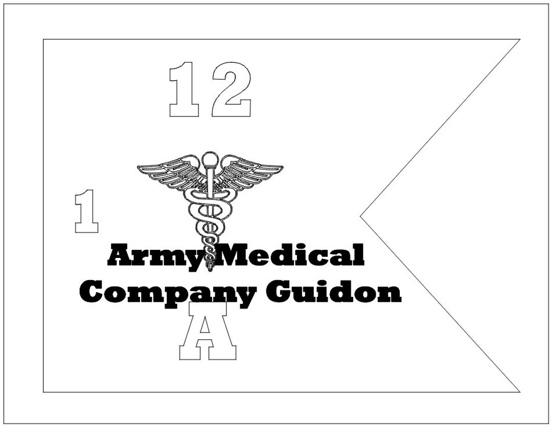 Medical Company Guidon Army Digital Download in DXF and SVG - Etsy