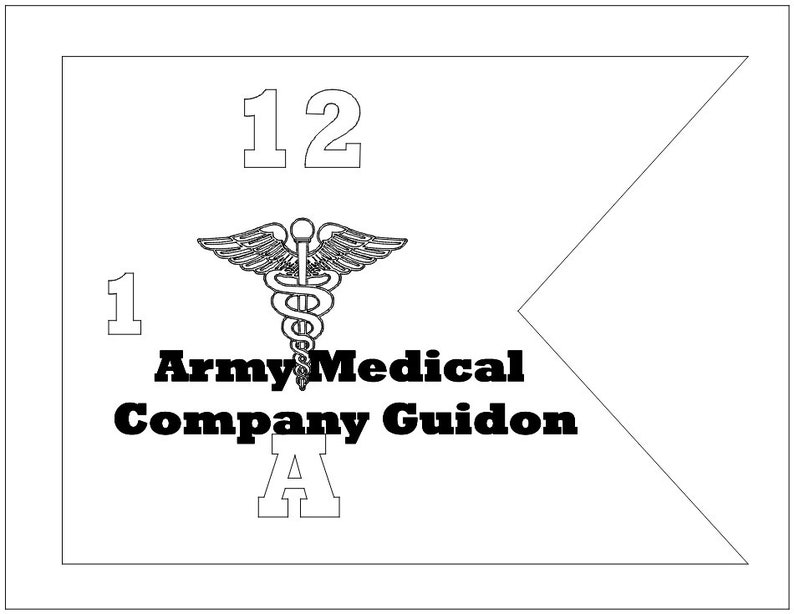 Medical Company Guidon Army Digital Download in DXF and SVG - Etsy