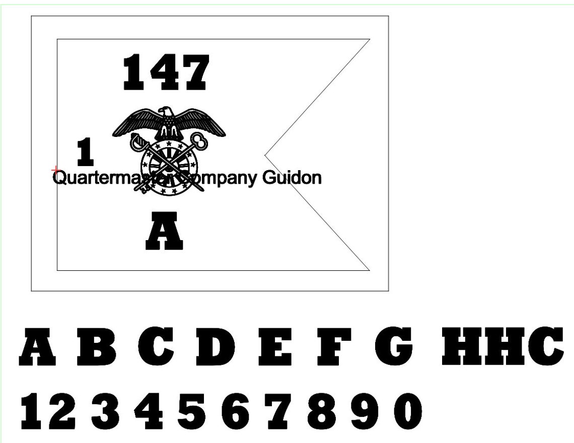 Quartermaster Company Guidon Army Digital Download in DXF, PDF, and SVG ...