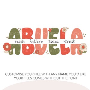 Customize Abuela Png Sublimation, Abuela Shirt, Abuelita Png, Split ...