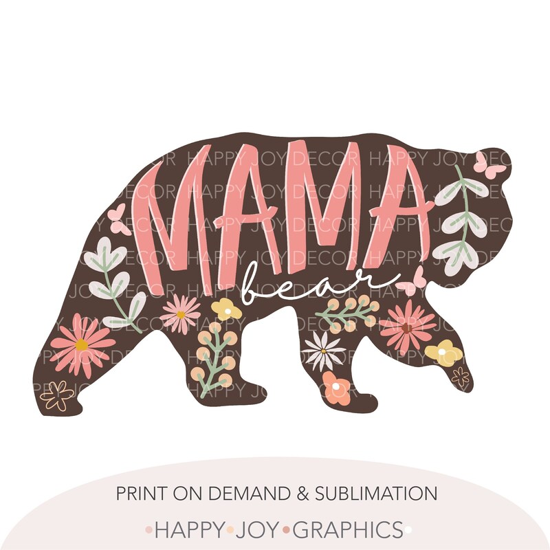 Mama Bear Floral Svg - Etsy