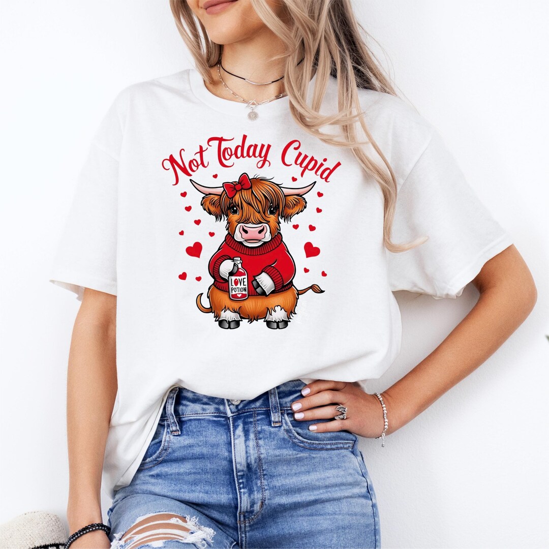 Valentine Highland Cow Png Not Today Cupid Love Potion Png Cupid Png ...