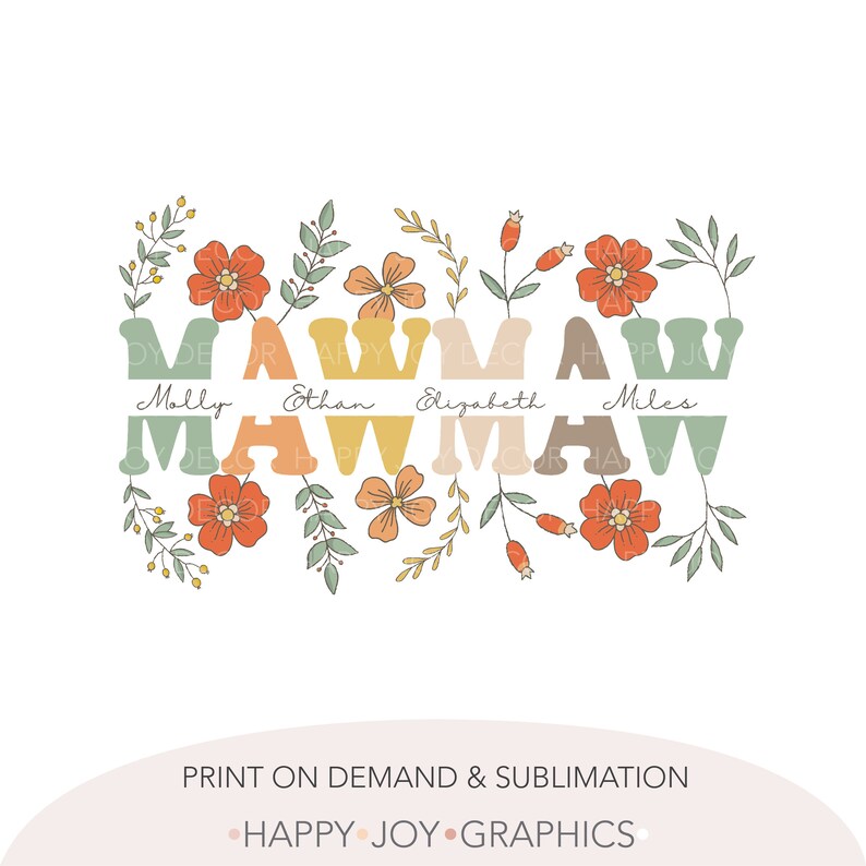 Customizable Mawmaw Png Template, Floral Mawmaw Png, Mawmaw Sublimation ...