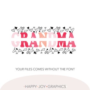 Customizable Grandma Valentine Template Heart Png Grandma Custom Split ...